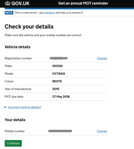 Did you know you can get free MOT reminders from the .GOV website ...