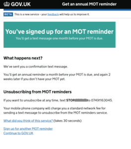 Did you know you can get free MOT reminders from the .GOV website ...