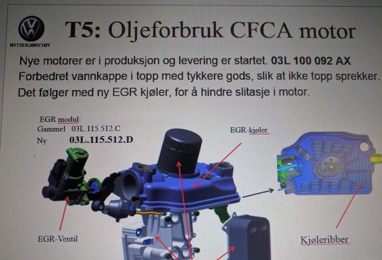 VW Transporter T5.1 / T6 excessive oil use for CFCA 2.0 180hp BiTDi ...