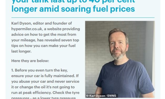 Hypermiler.co.uk, Hypermiling News, Techniques & Tips